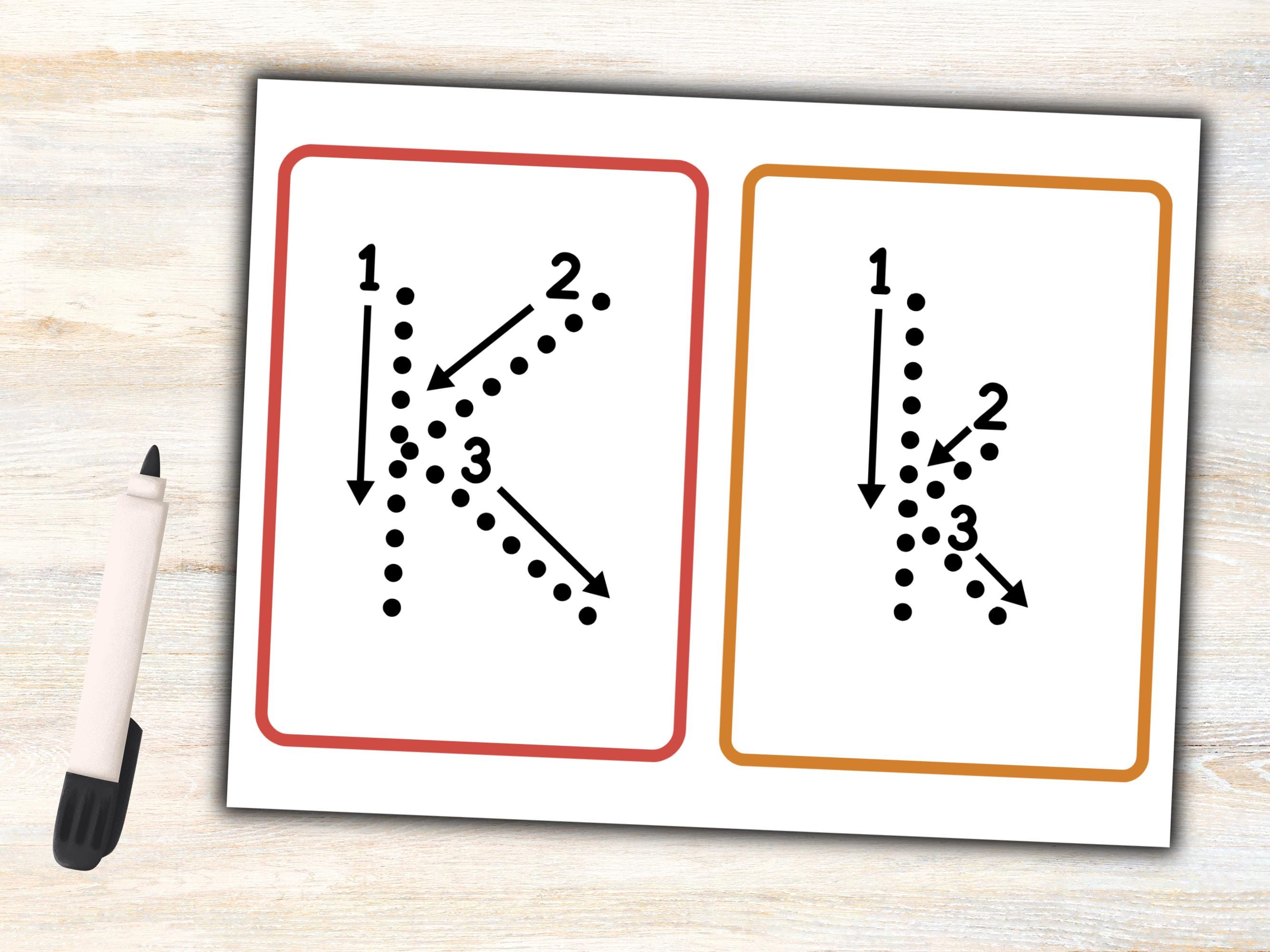 Left-handed Letter Formation Traceable Alphabet ABC Cards Preschool ...