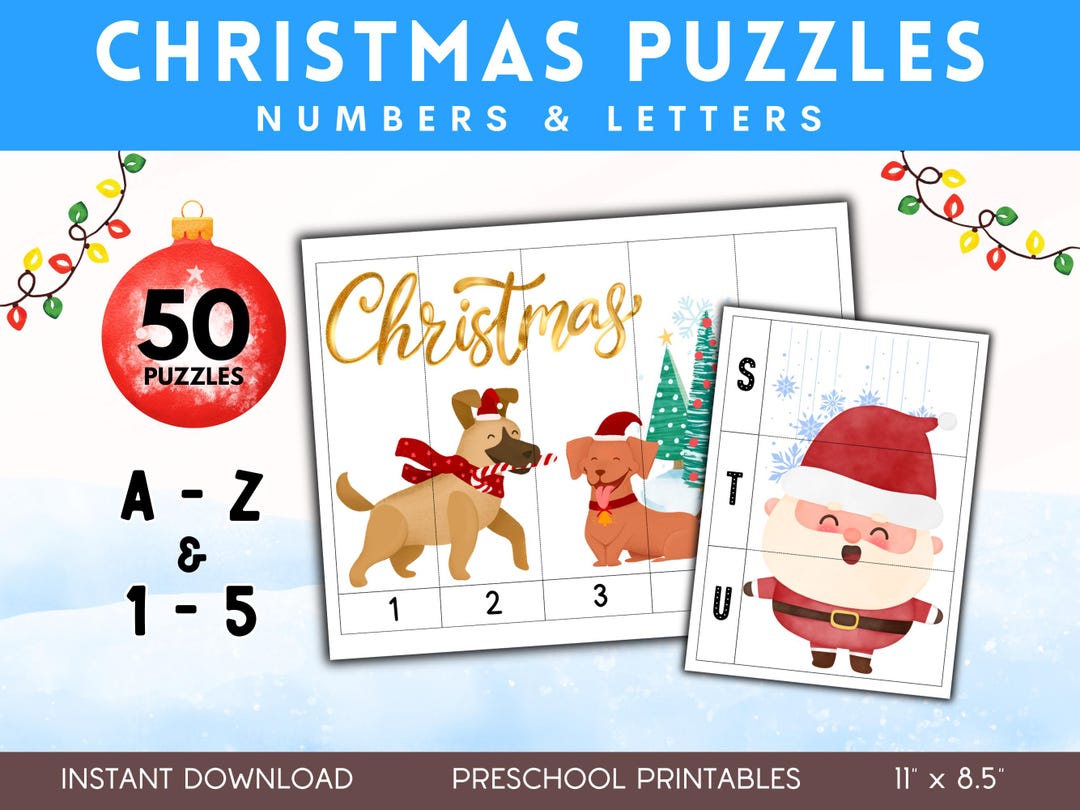 Christmas Activities, Fun Number Puzzles, ABC Puzzle, Preschool Math ...