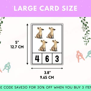 Safari Counting Clip Cards, Numbers 1 to 10, Toddler Learn to Count ...