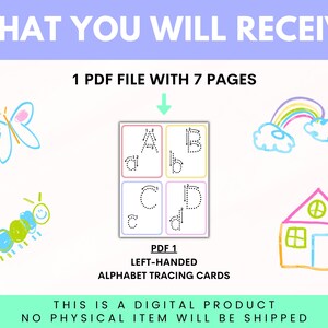 Letter Tracing Cards for Left-handed Kids, Printable Alphabet ...