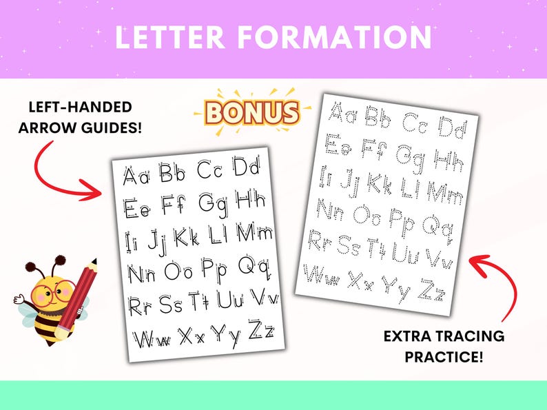 Left Handed A to Z Alphabet Worksheets PDF Preschool Activity Pre-k ...