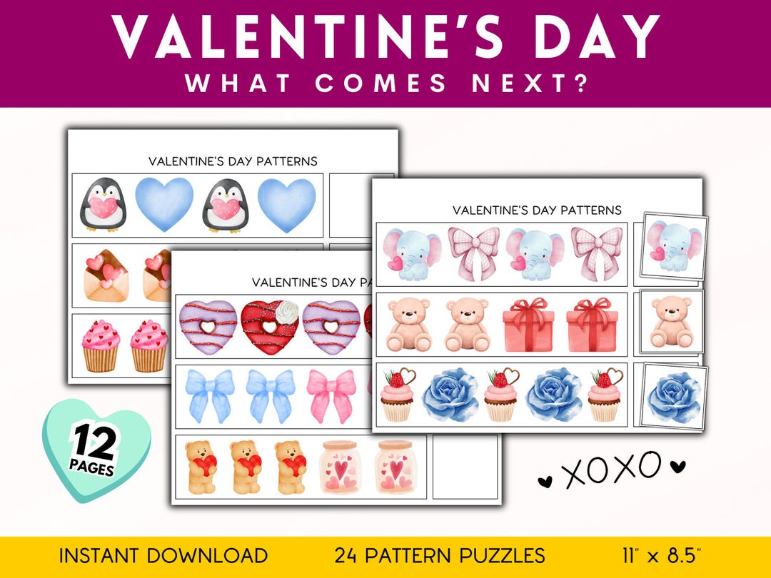 Pattern Sequence Game, What Comes Next, Complete the Pattern, Printable ...