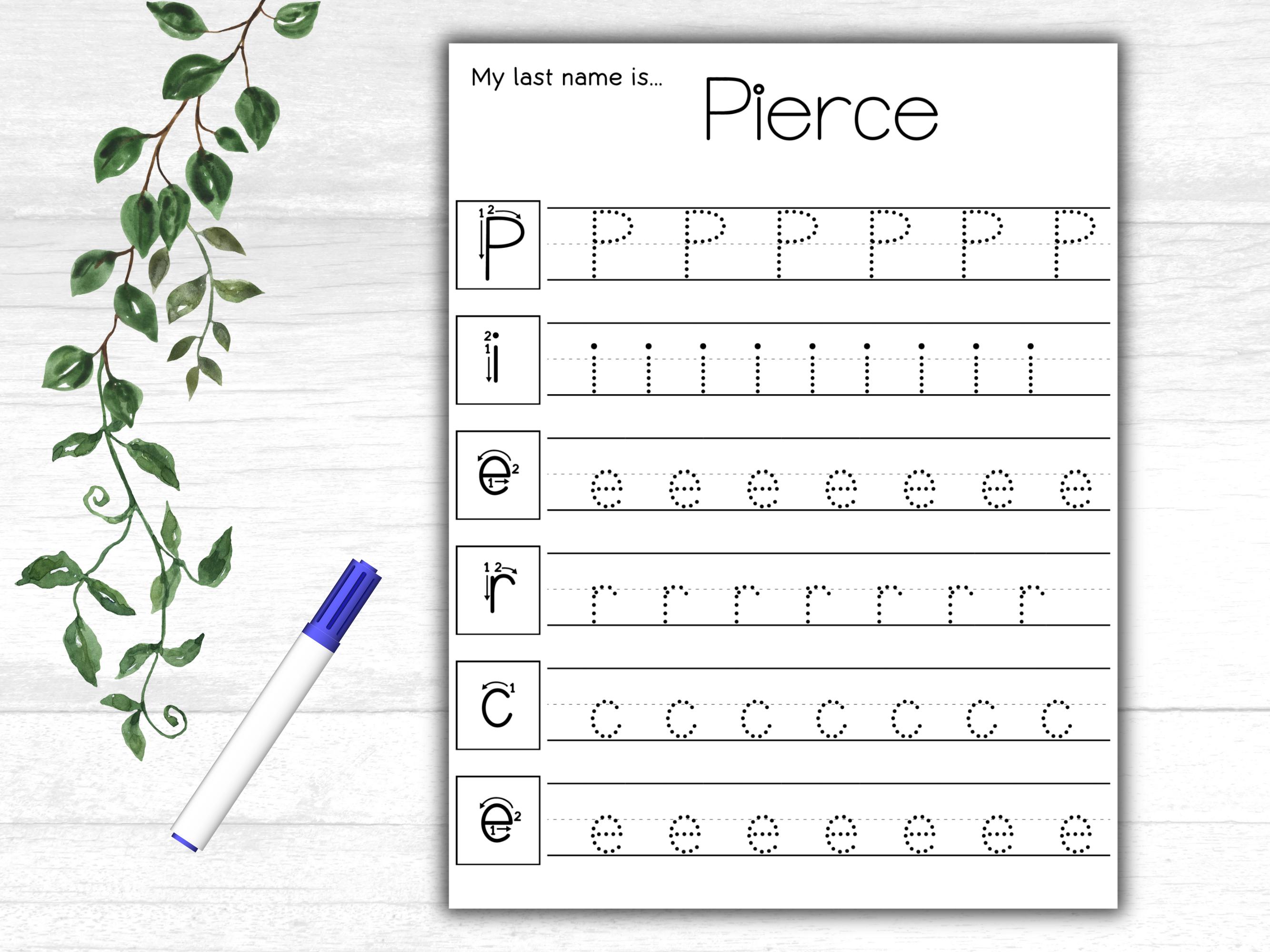 Custom Name Tracing Page, Custom Handwriting Practice for Children ...