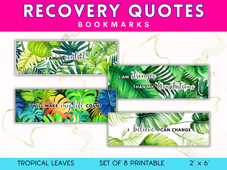 Recovery Quotes Bookmarks, Printable Sobriety Gift for Sponsor ...