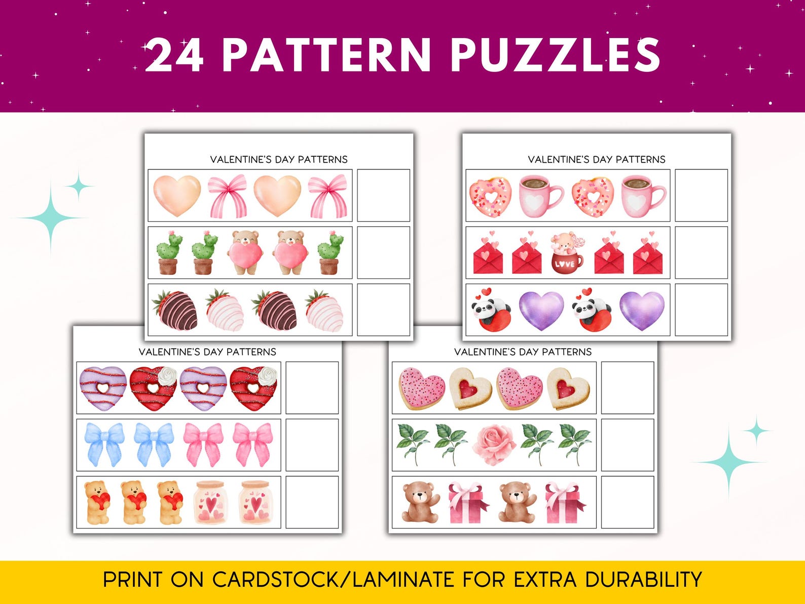 Pattern Sequence Game, What Comes Next, Complete the Pattern, Printable ...