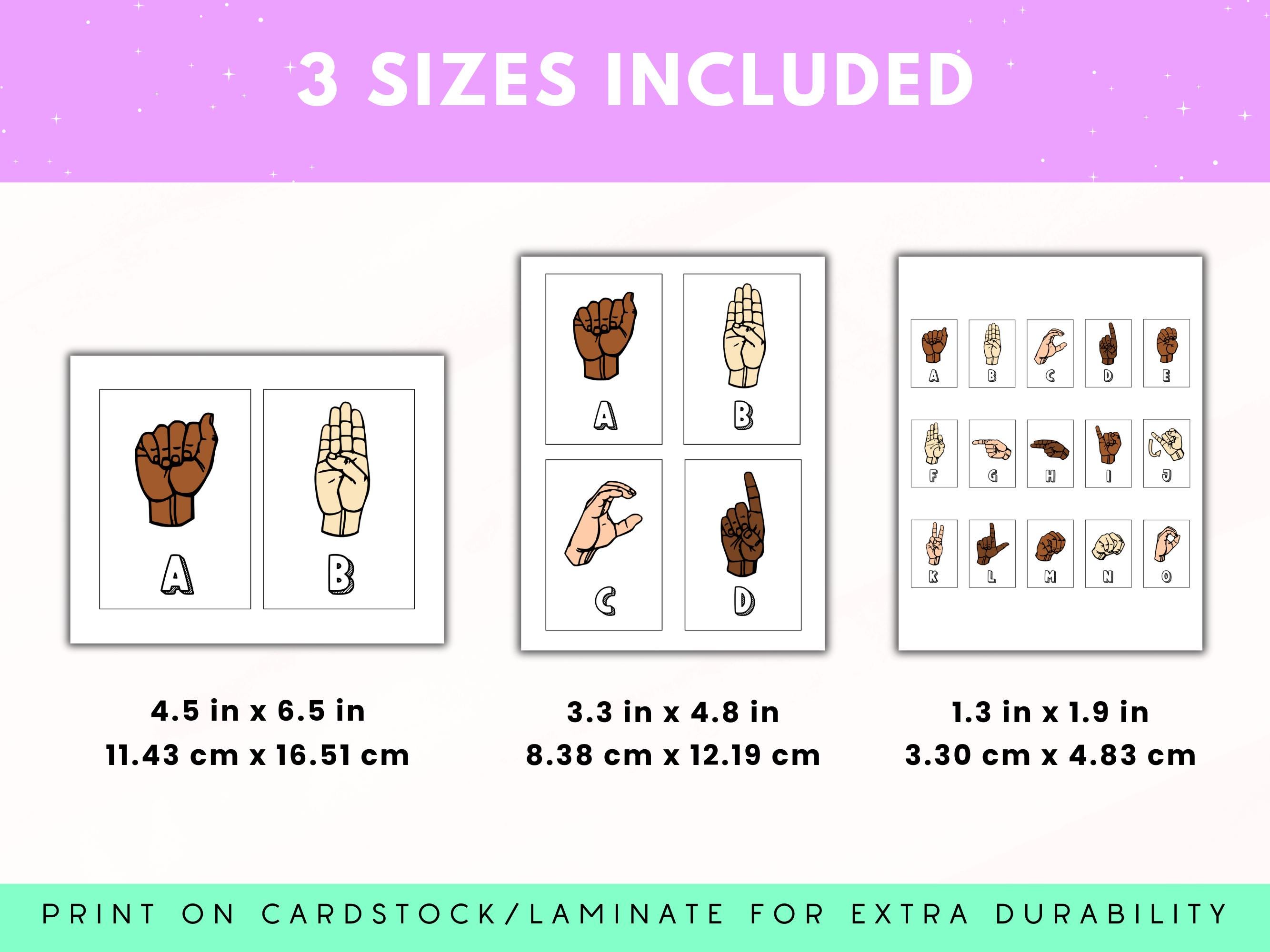 Sign Language Flash Cards, ASL Alphabet Flashcards, Digital Download ...