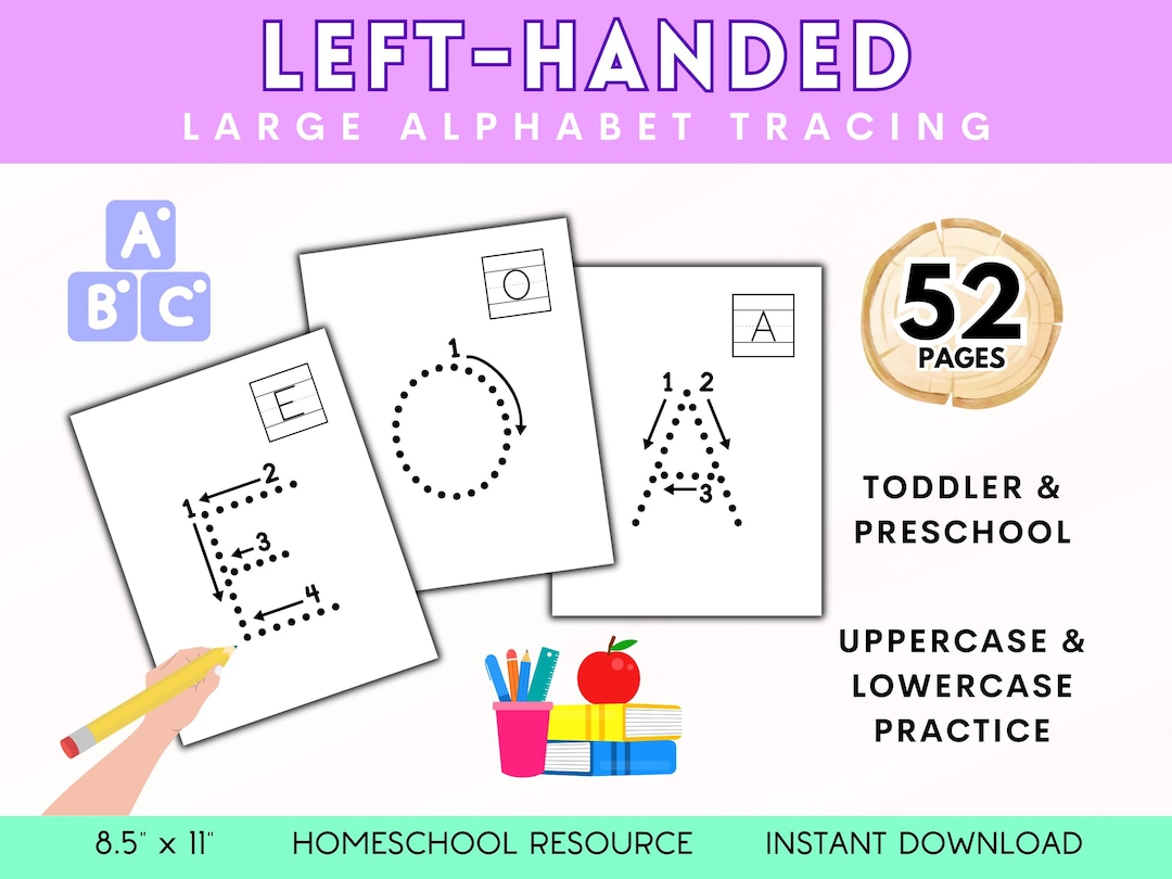 Left Handed Alphabet Tracing Printable Worksheets Early Learning ...
