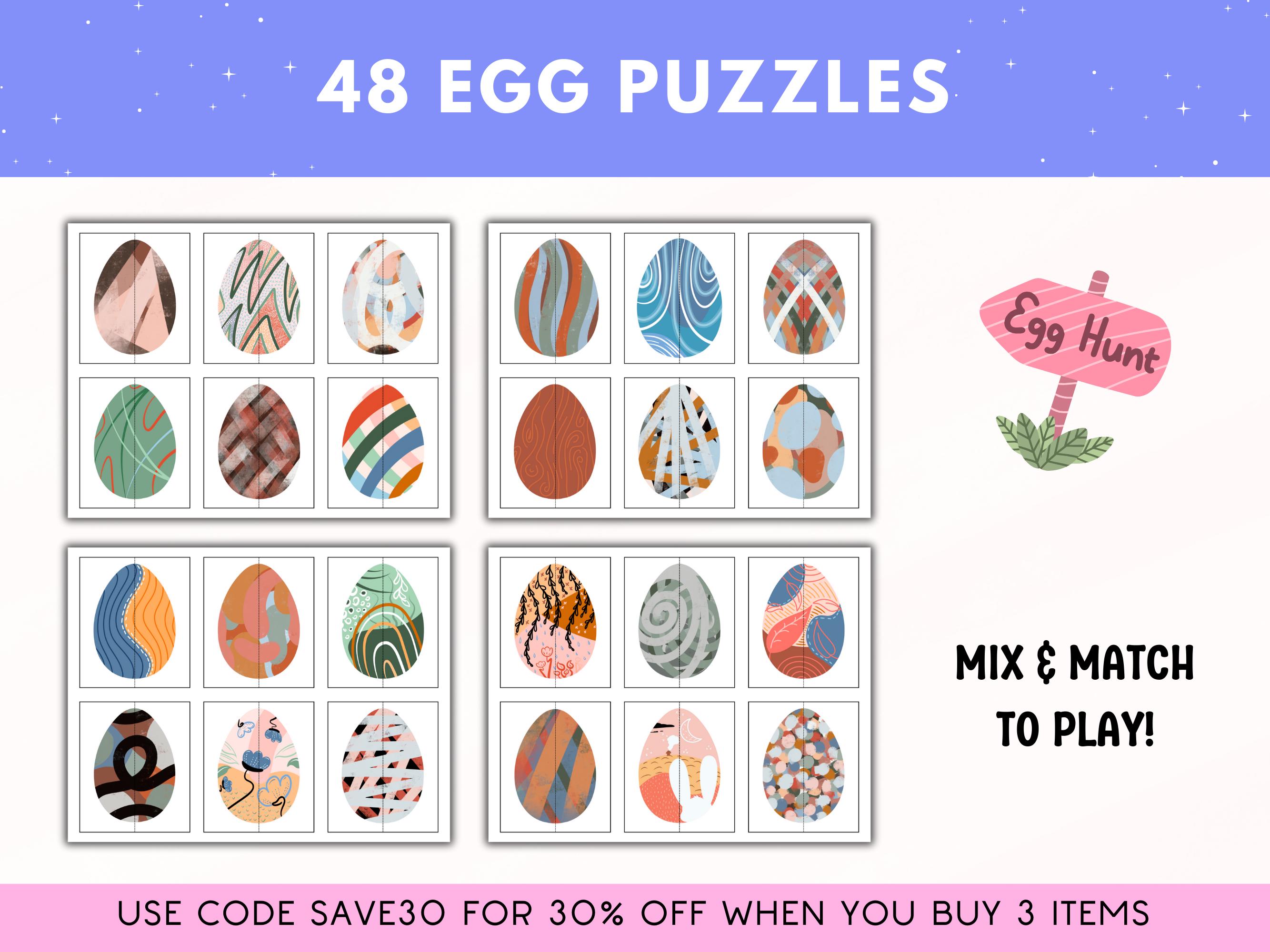 Egg Matching Cards for Kids, Easter Egg Puzzle, Printable Games ...
