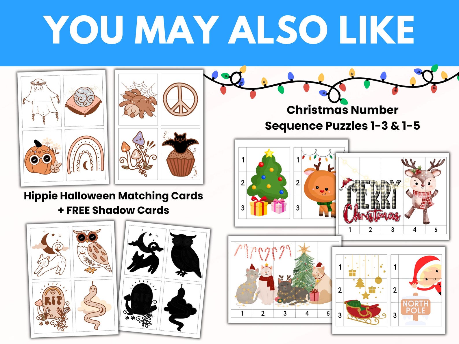 Christmas Number Puzzle Printable Holiday Preschool Counting Games ...