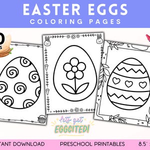 Easter Egg Coloring Pages for Kids, Printable Easter Activity ...