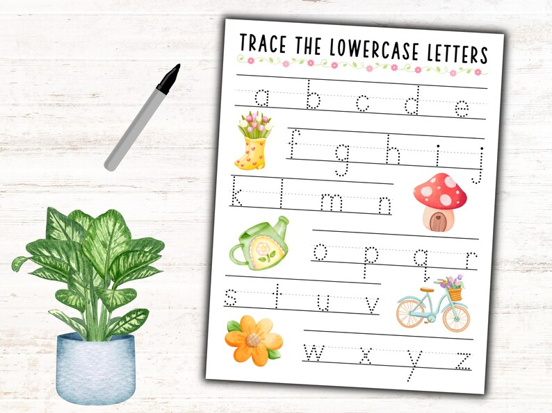 Spring Writing Activity, Preschool Letter Tracing Sheets, Learn to ...