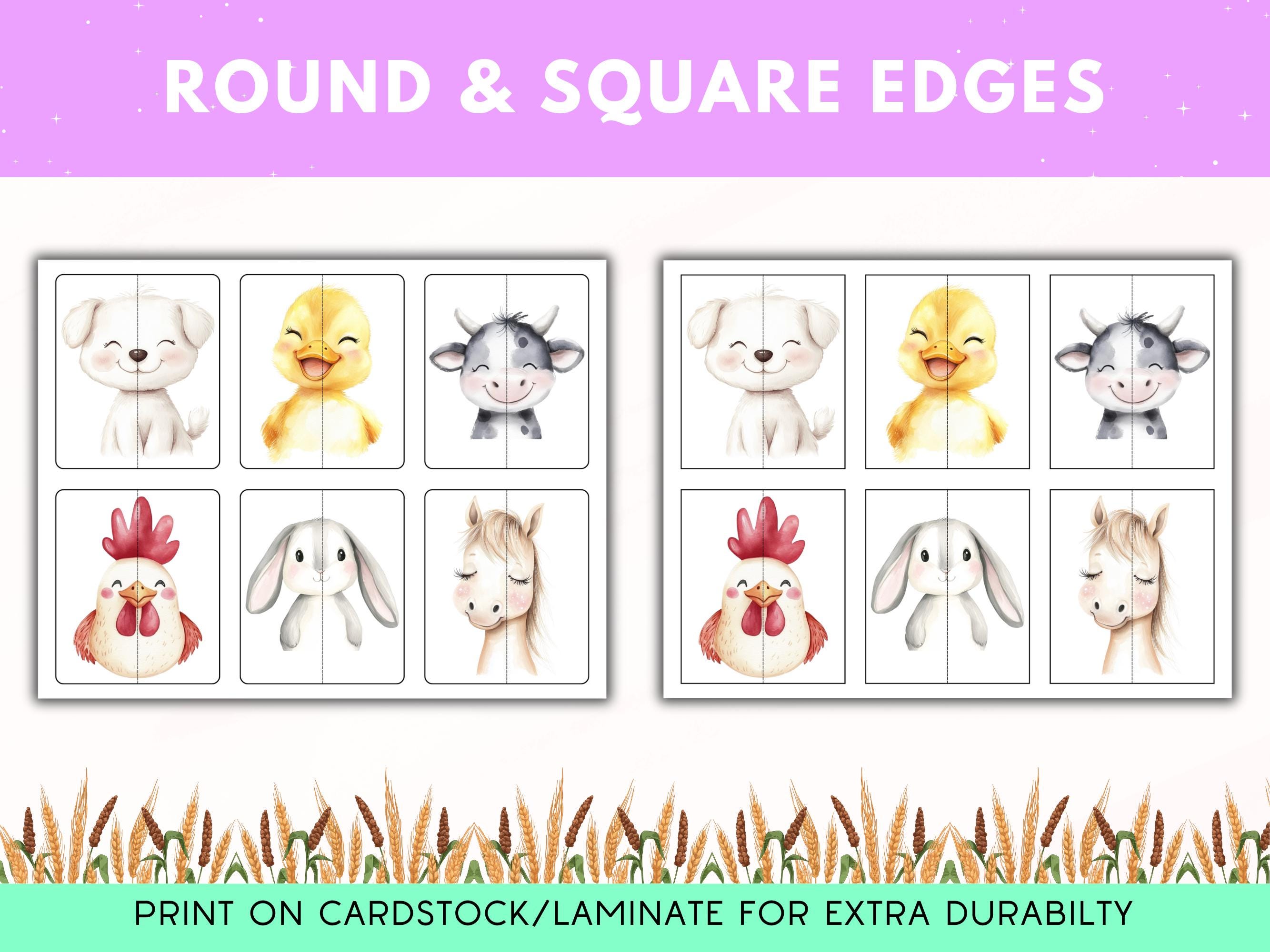 Farm Animal Matching Cards, Printable Kids Game, Preschool Learning ...