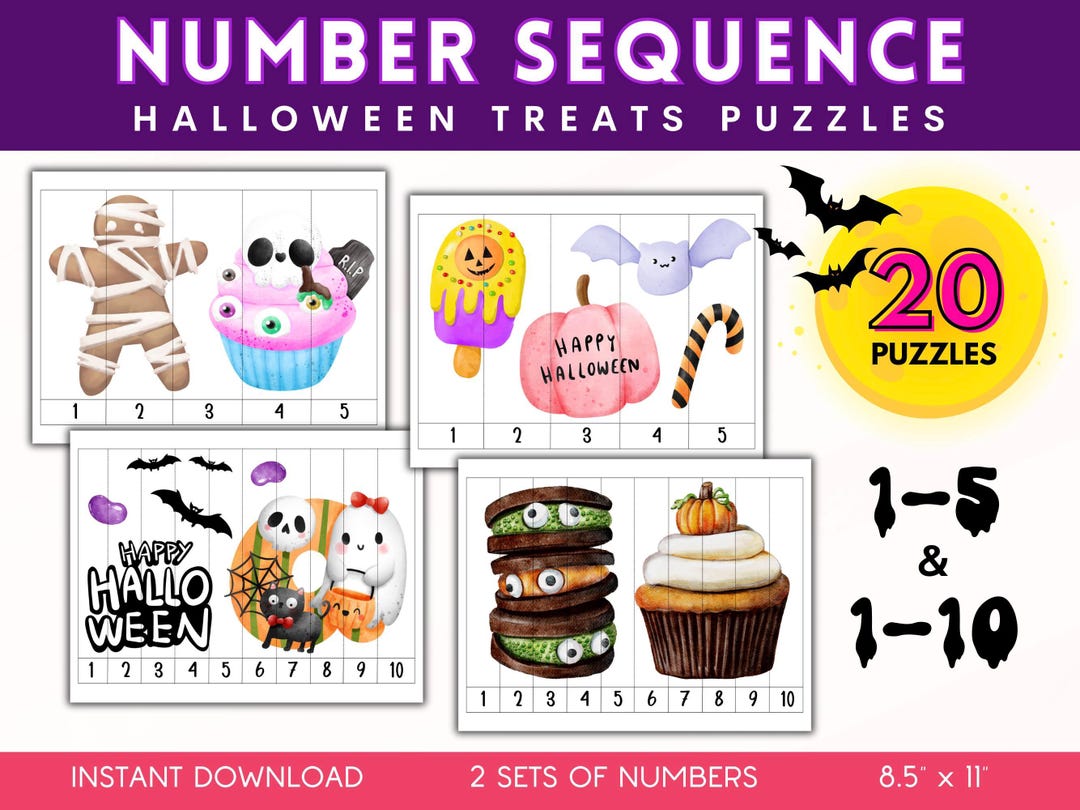 Preschool Number Puzzle Number Sequence Puzzle 1 to 10 Halloween ...