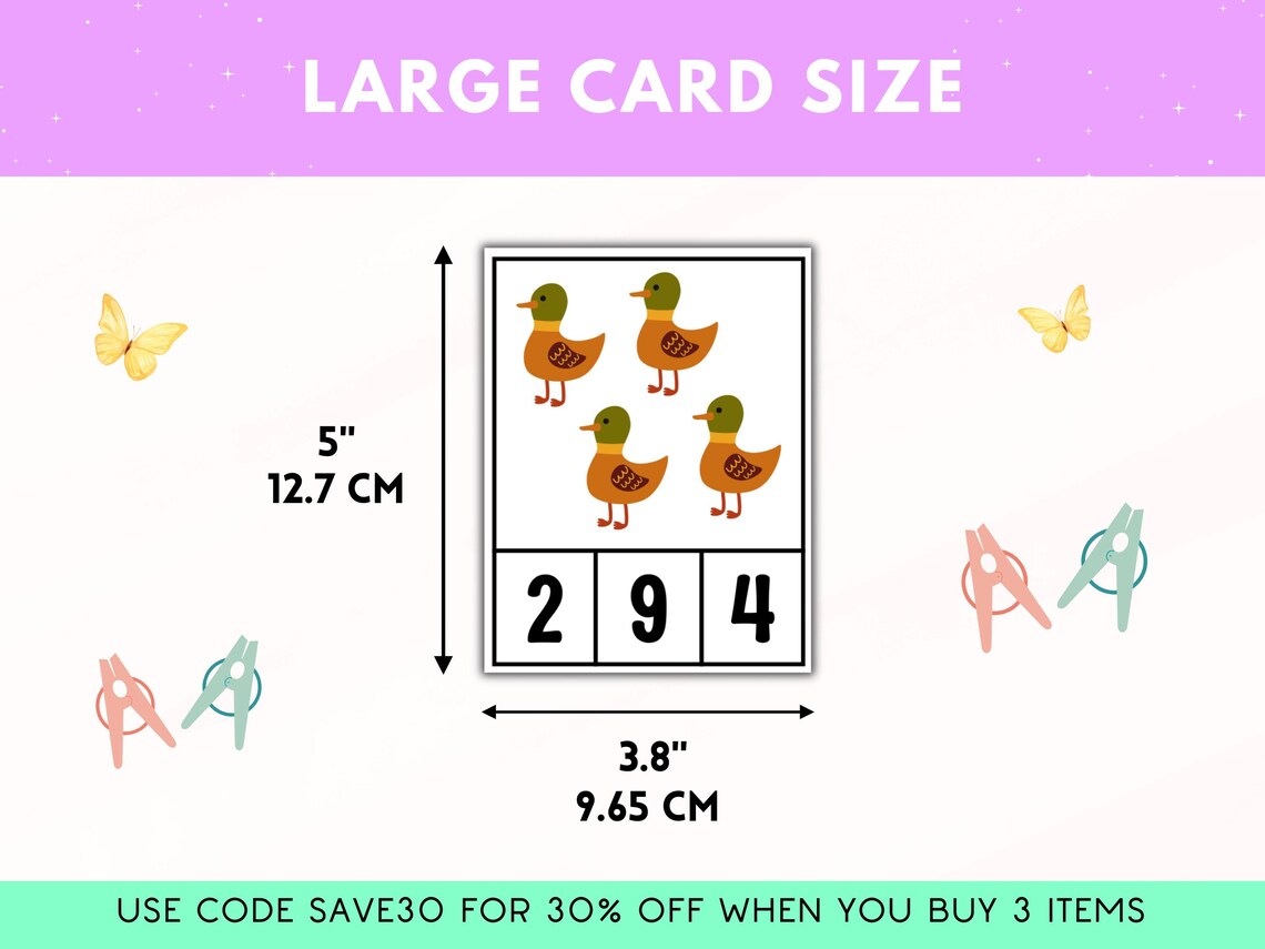 Farm Animals Counting Clip Cards, Learn to Count to 10, Exercises for ...