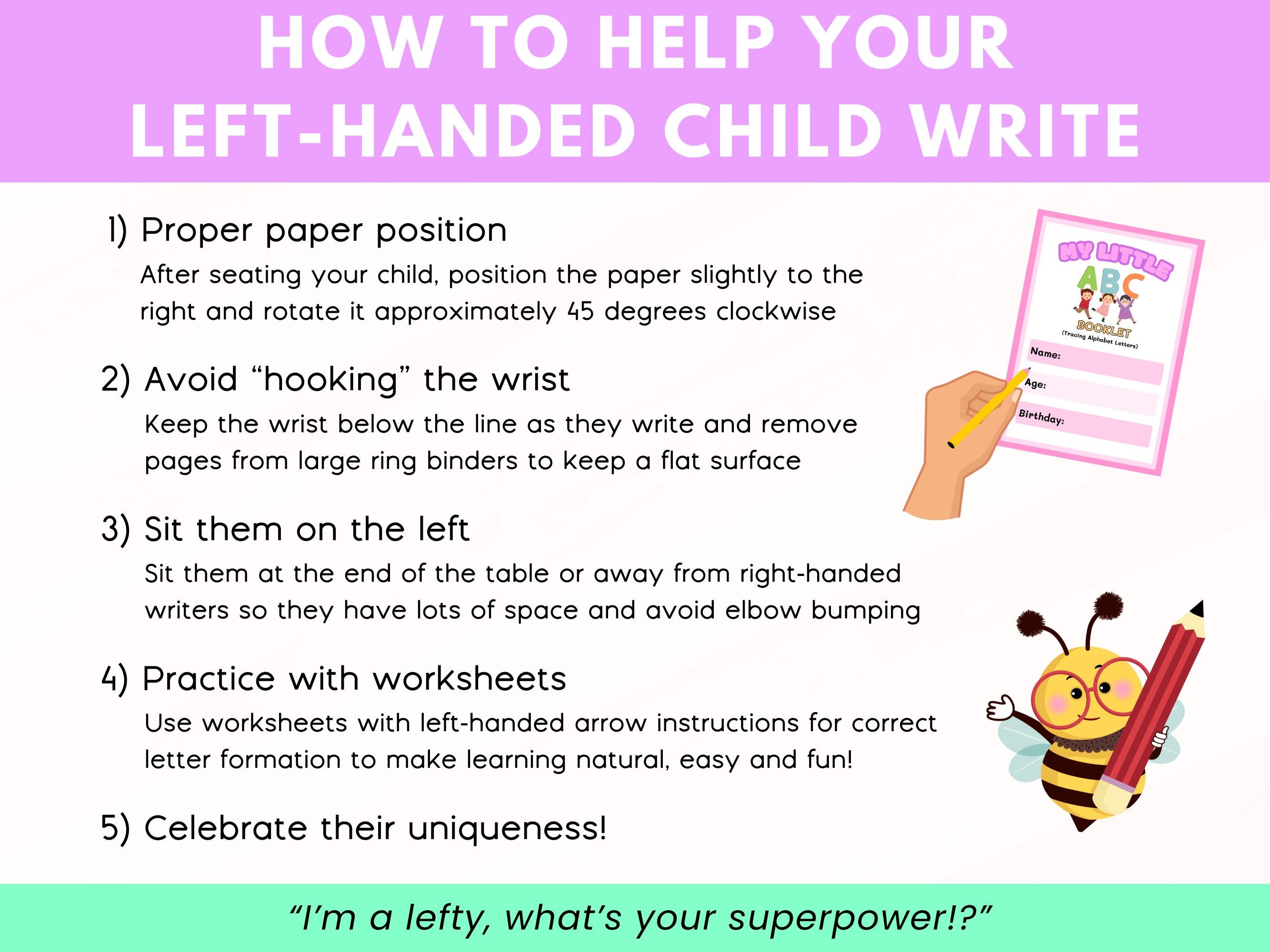 Left Handed Handwriting Practice Alphabet Tracing Worksheets Preschool ...