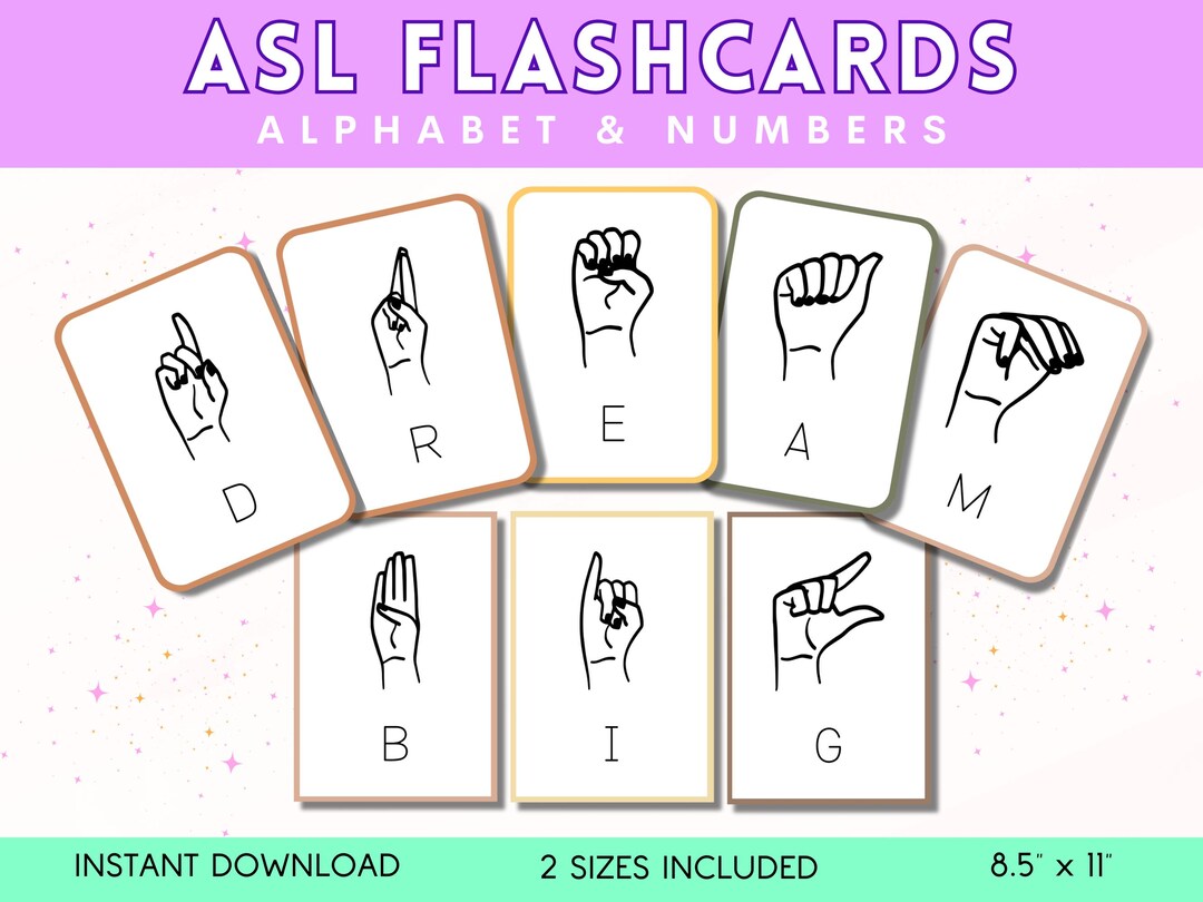 Sign Language Flashcards, Baby Sign Language Cards, ABC Learning Tool ...