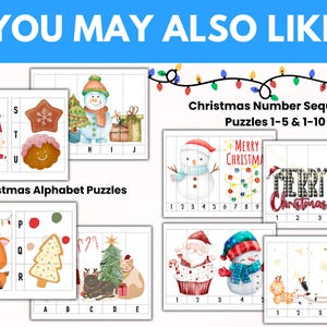 Christmas Alphabet Sequence Puzzles ABC Letter Puzzle Printable Toddler ...