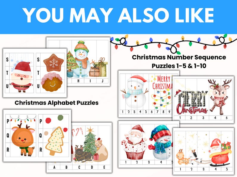 Christmas Alphabet Sequence Puzzles ABC Letter Puzzle Printable Toddler ...