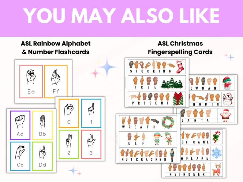 Sign Language Flash Cards, Printable ASL Alphabet, Mini Educational ...