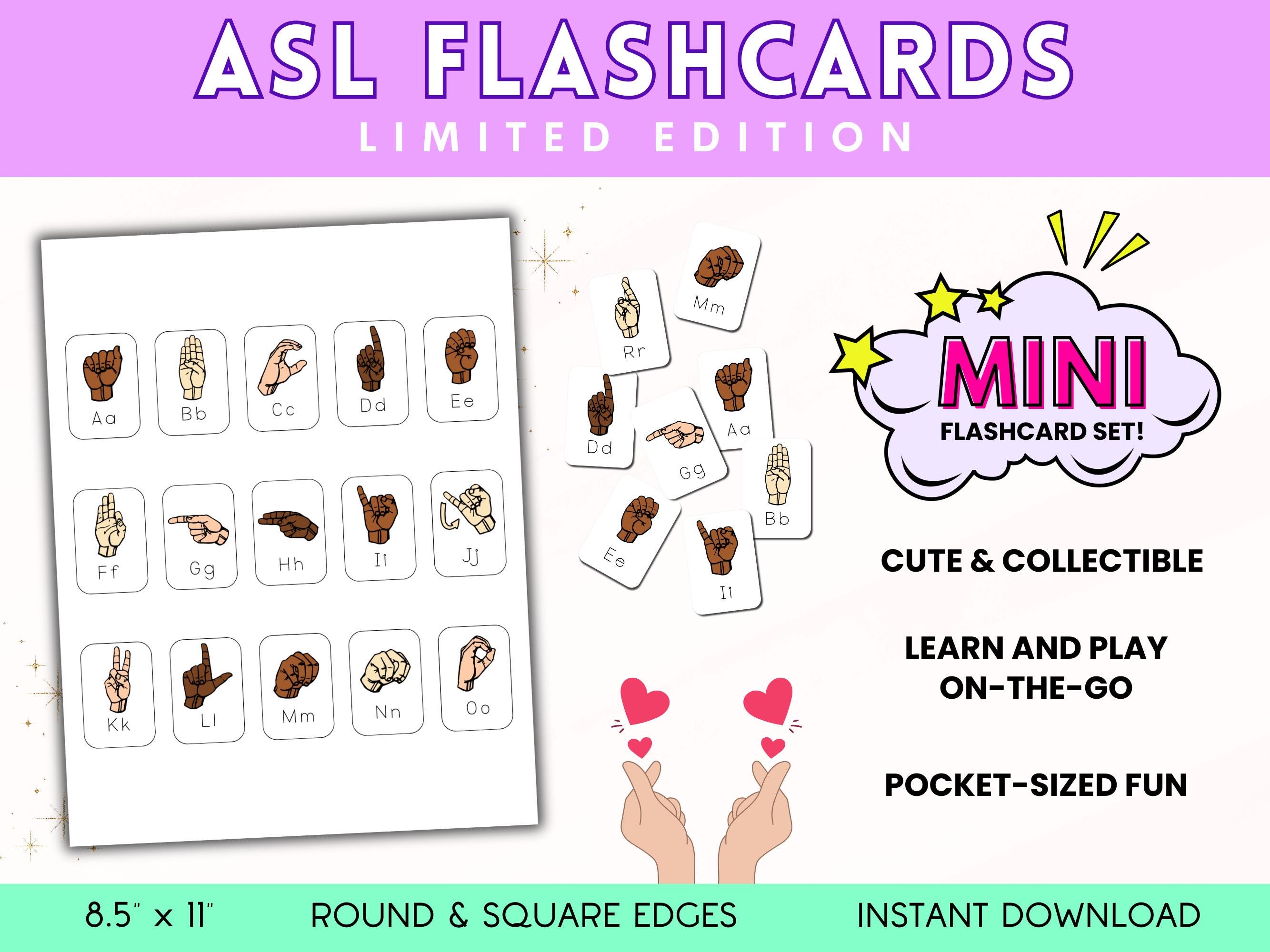 Baby Sign Language Flash Cards, ASL Alphabet Printable, Educational ...