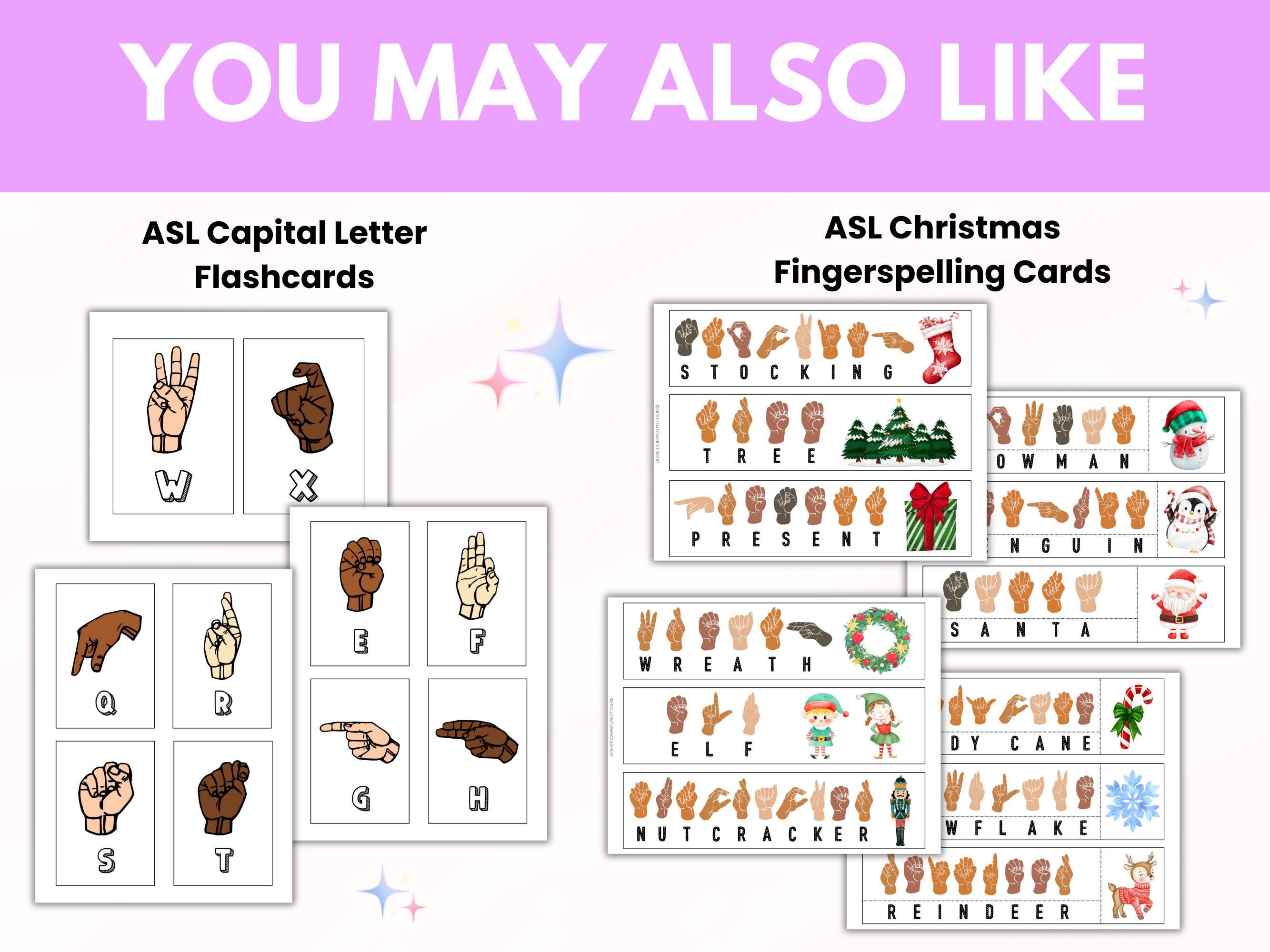 ASL Flash Cards, American Sign Language Alphabet Printable, Deaf ...
