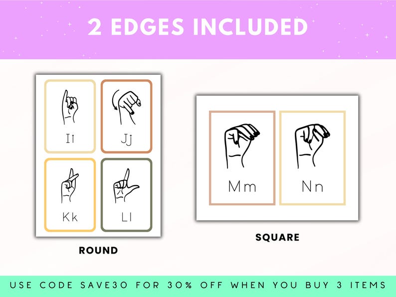 Baby Sign Language Flashcards, ASL Alphabet Cards for Homeschool ...