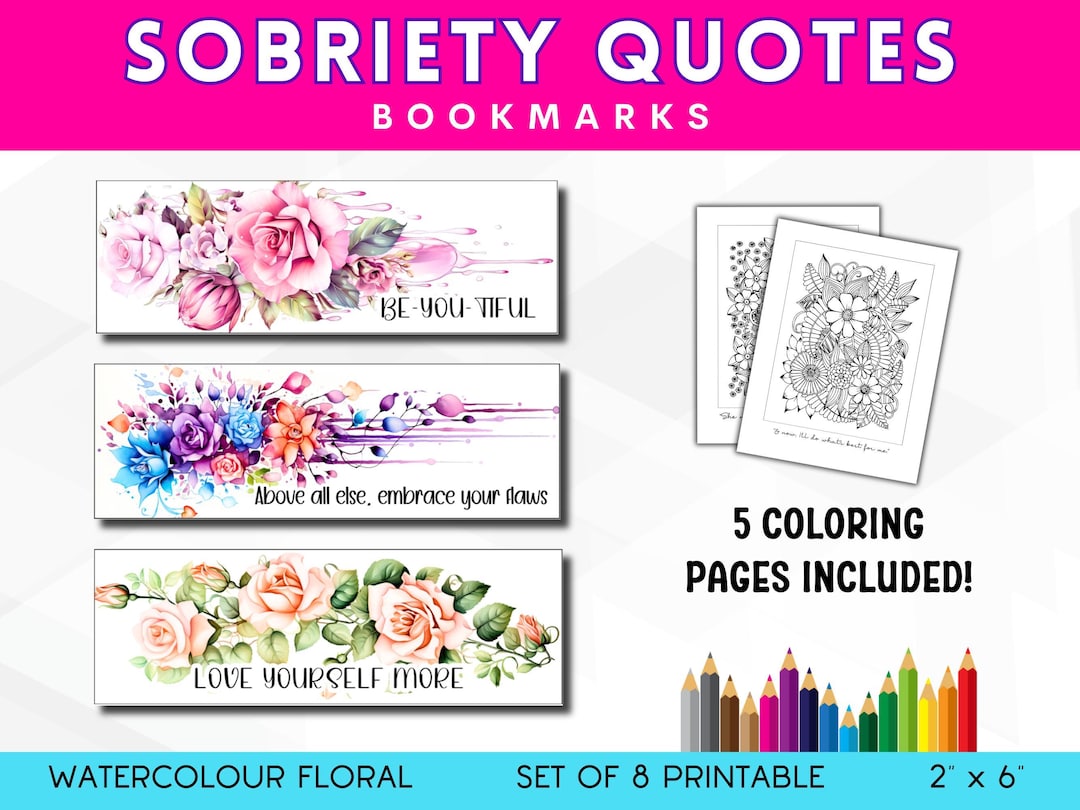Printable Affirmation Bookmark, Addiction Recovery Coloring Pages ...