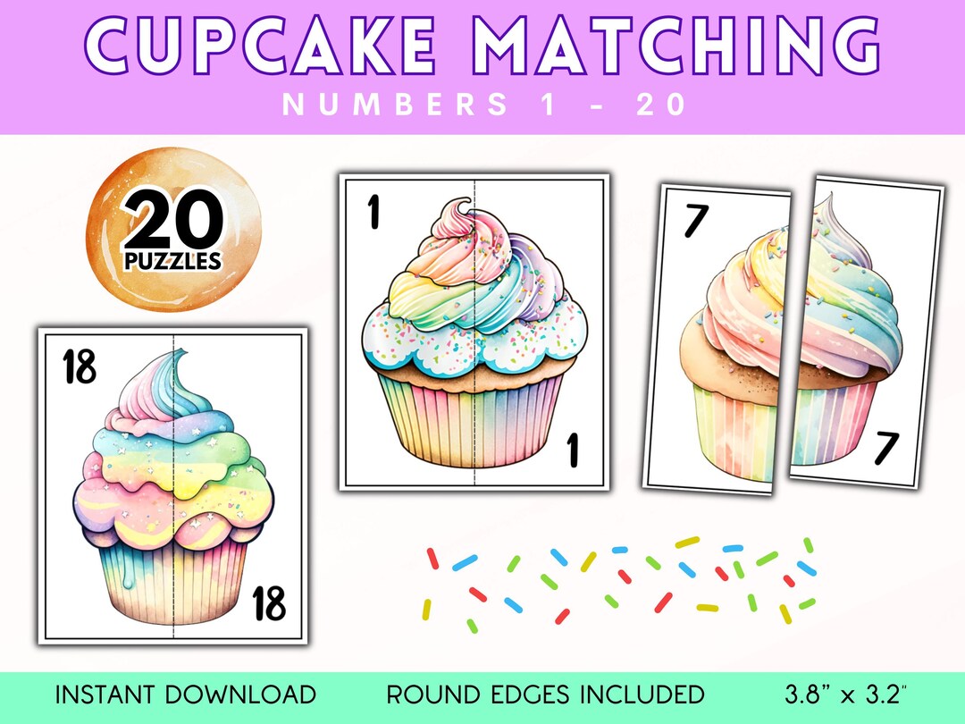 Matching Numbers 1-20 Activity, Printable Counting Game, Preschool Math ...