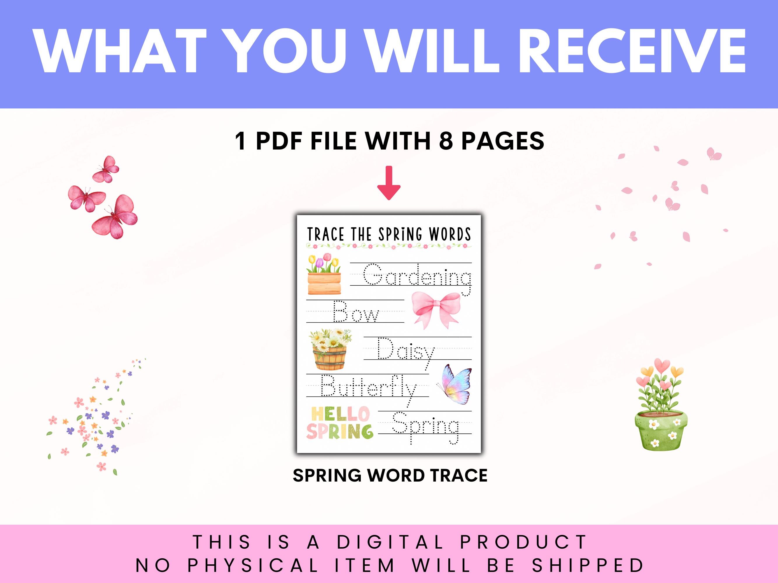 Spring Writing Activity, Preschool Letter Tracing Sheets, Learn to ...