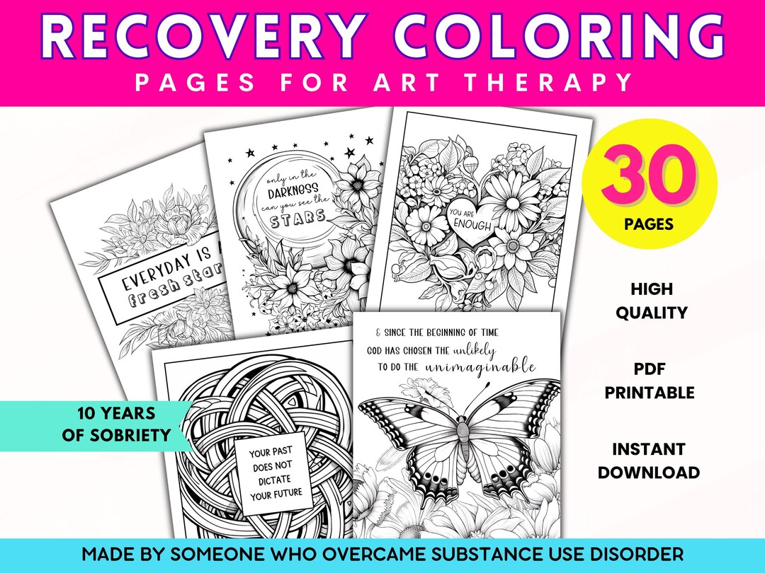 Addiction Recovery Coloring Pages Sobriety Coloring Adult Coloring Book ...
