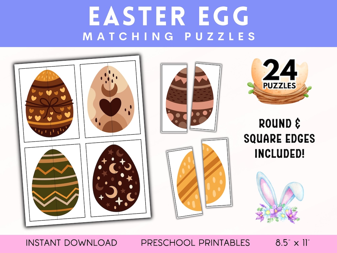 Printable Easter Activity for Kids, Egg Matching Cards, Easter Egg ...