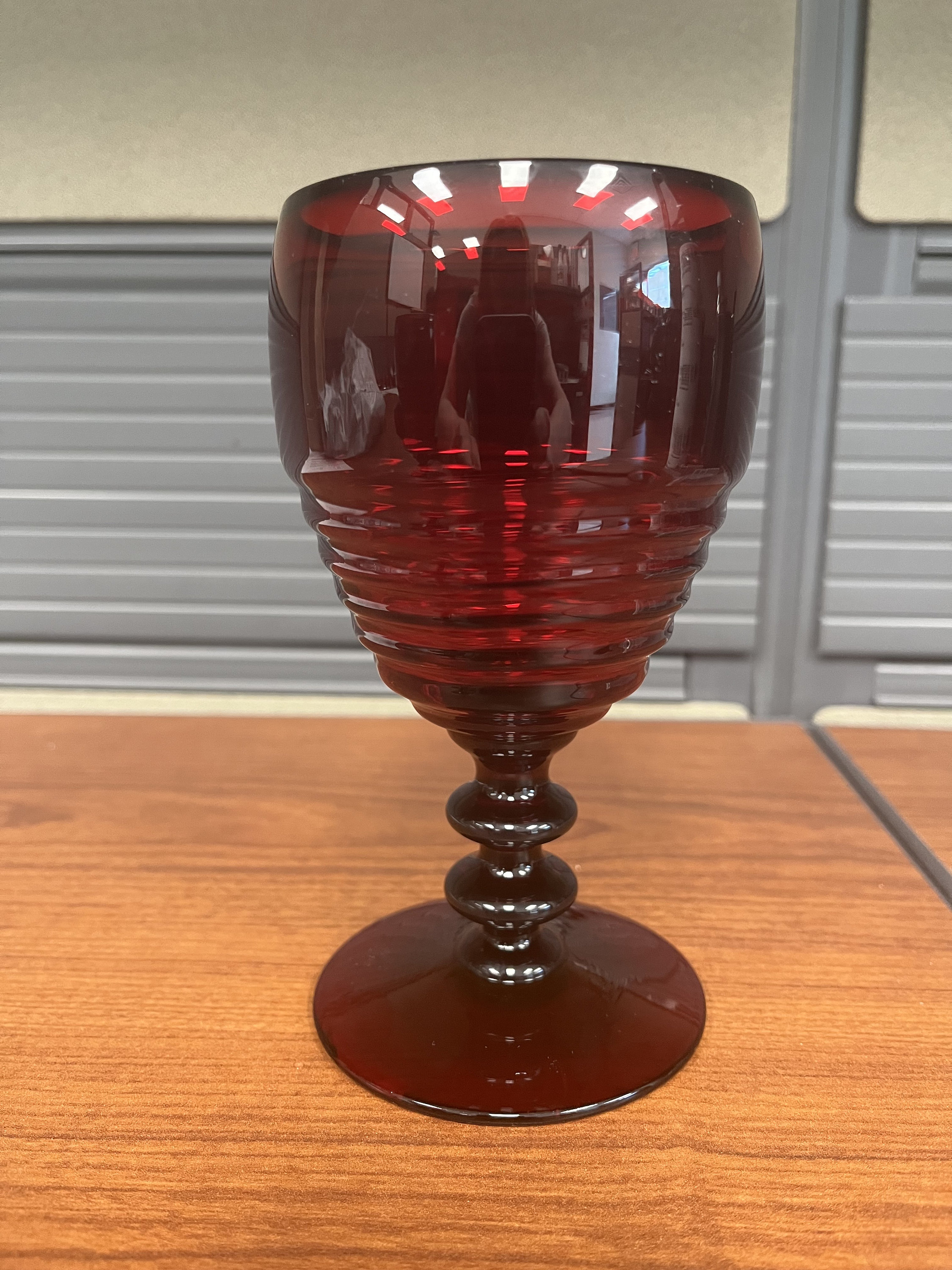 Two Penny Line Ruby Low Footed Goblets 5 1/8" Paden City Glass Company ...