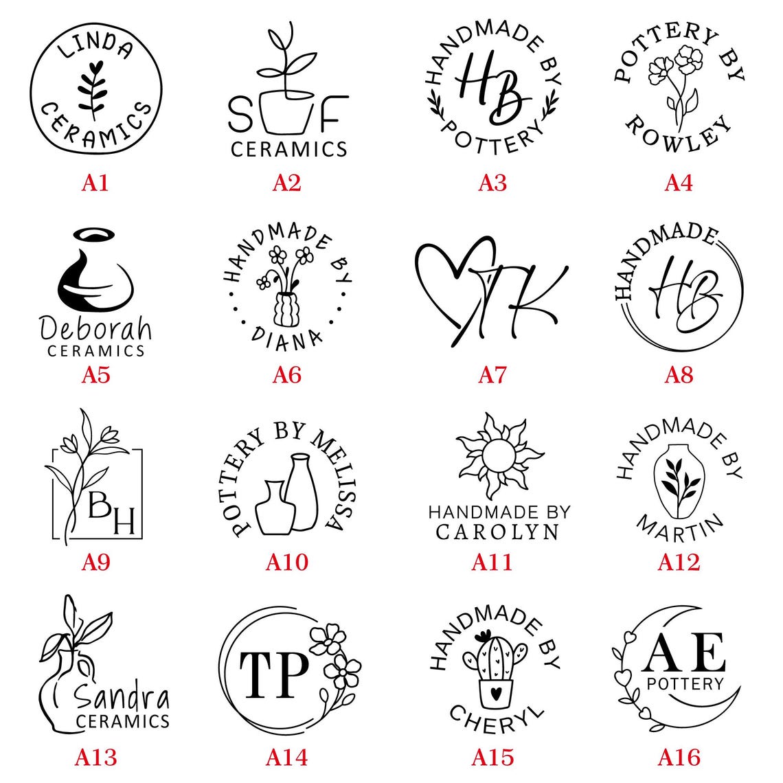 Custom Pottery Stamp With Your Name, Polymer Clay Stamps, Personalized ...