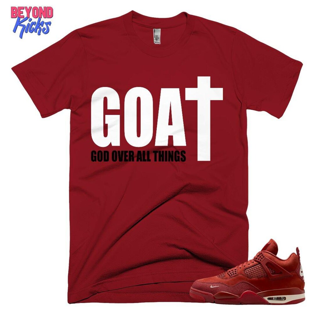 AJ 4 Brickk by Brickk GOAT God Red White Black Color Shirt Match ...