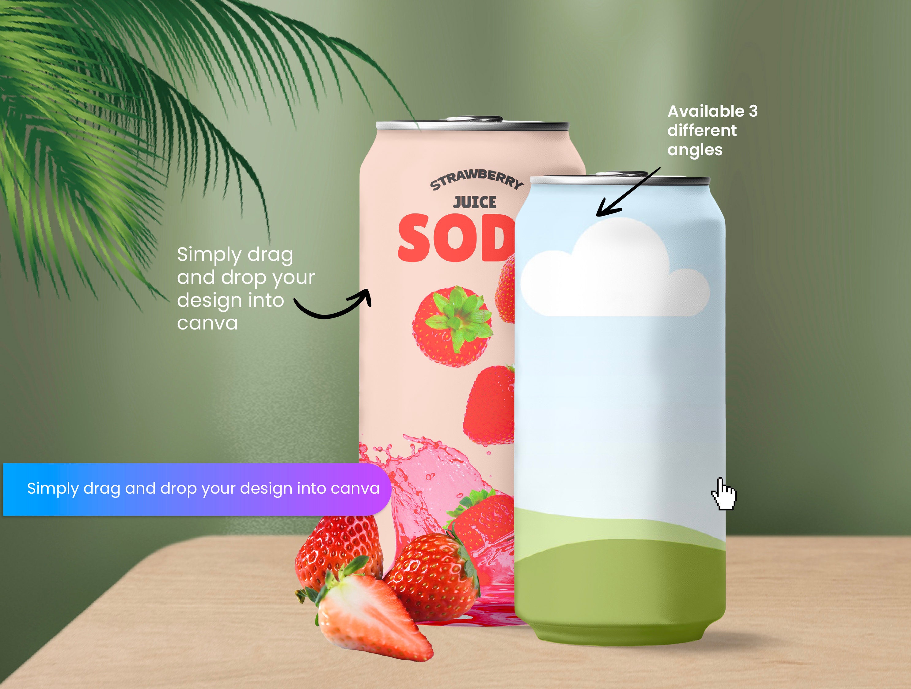 Editable Drinks Can Canva Frame, Templates Party Favor Mockup, Drag and ...