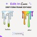 Drip Shape Canva Frame - Paint Drip CANVA Template Pack, Drag and Drop ...