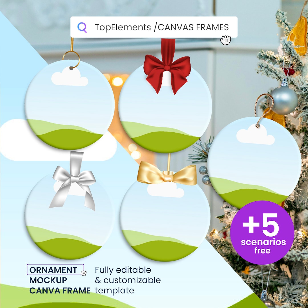 Editable Ornament Mockup CANVA FRAMES, Customizable Decoration ...