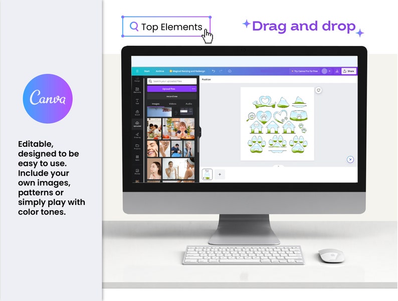 Create Your Own Dog Designs in Canva, Dog Tag Mockup, Editable Dog ...