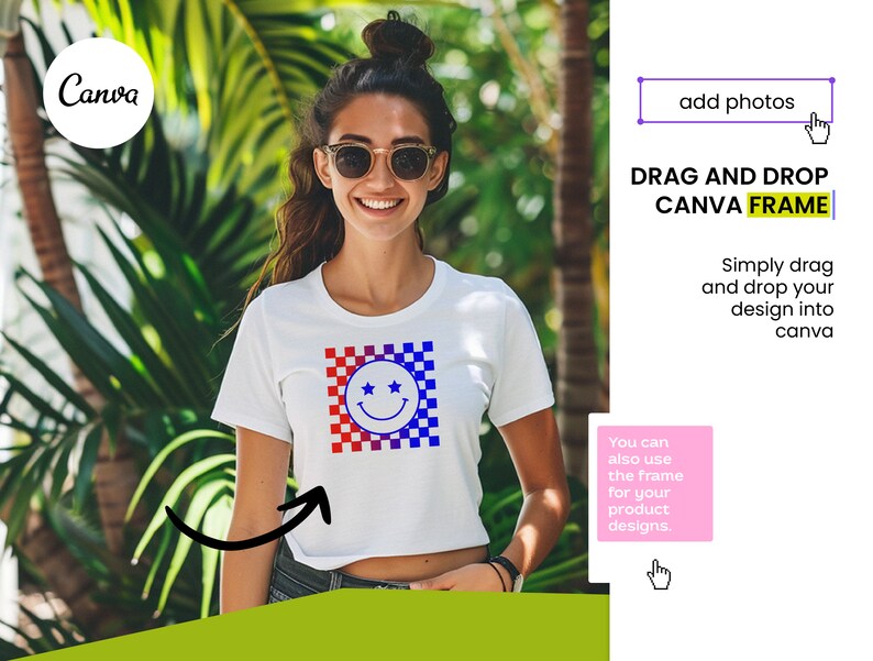 SMILE Checkered Canva Frame, Editable CHECKERED Pattern, Smile ...