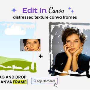 Editable Distressed Texture Canva Frames, Vintage and Rustic Design ...