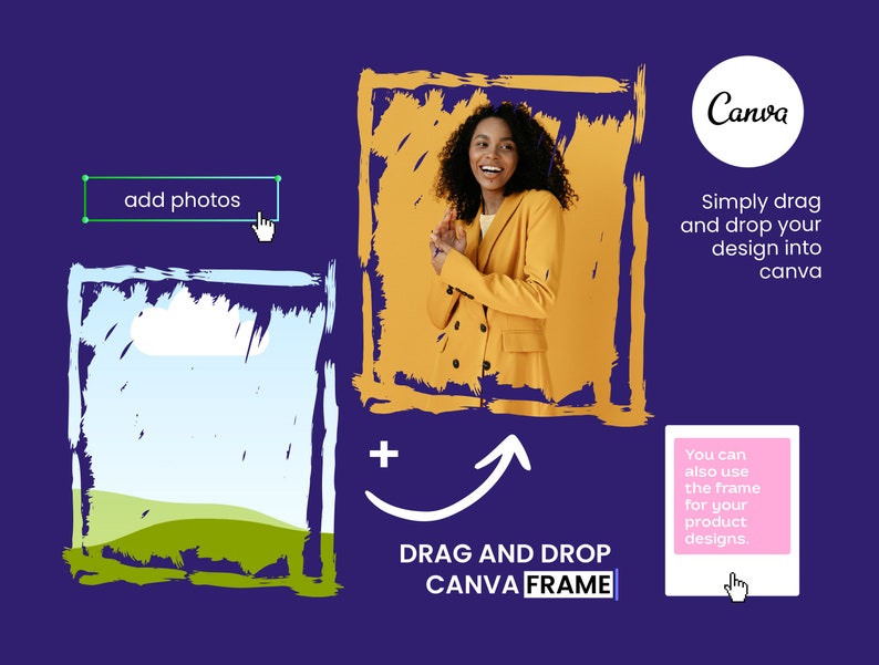 Editable Distressed Texture Canva Frames, Vintage and Rustic Design ...