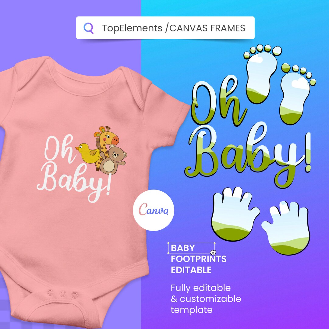 Create Your Own Baby Footprint Frame Designs, BABY FOOTPRINT Canva ...