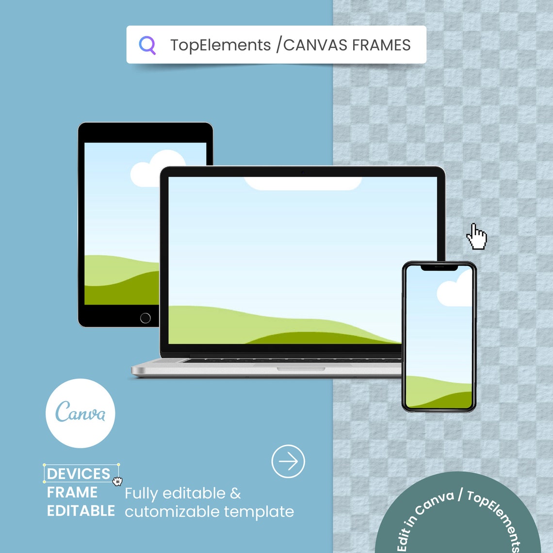 Editable DEVICES Frame in CANVA, Template Pack PHONE, Tablet, Smart ...