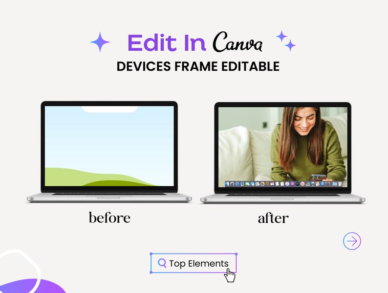 Editable DEVICES Frame in CANVA, Template Pack PHONE, Tablet, Smart ...