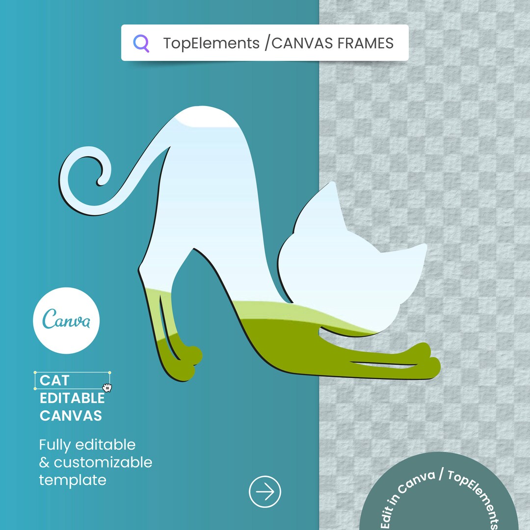 Make Your Own Design, With Editable Cat Frames in Canva, Unique Gift ...