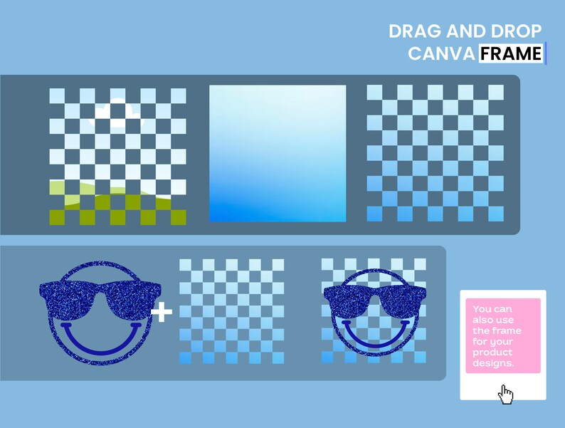 Editable CHECKERED Smiley Face Pack, CANVA FRAME Templates for Fun and ...