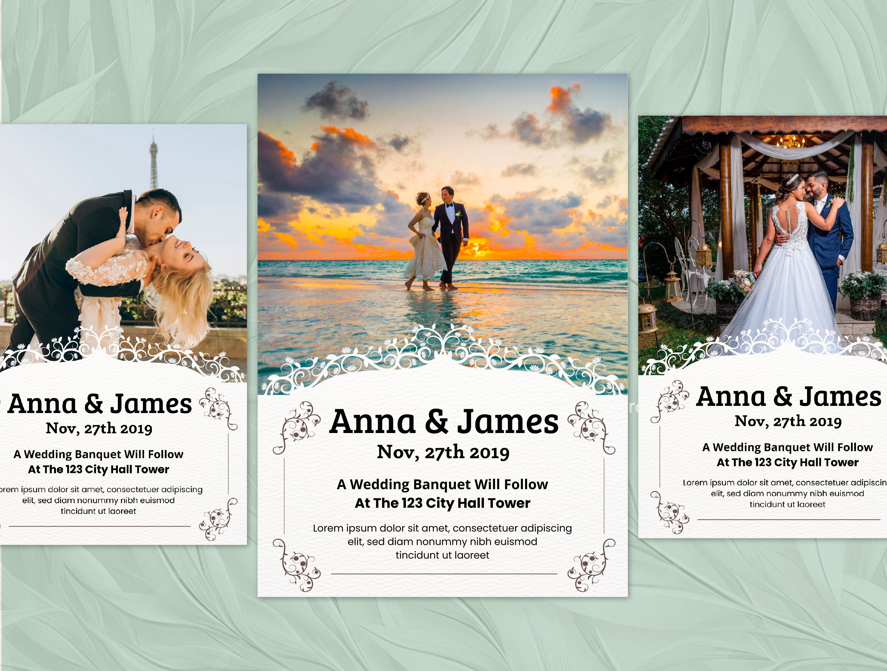 Editable Photo WEDDING INVITATION Template, Editable in CANVA ...