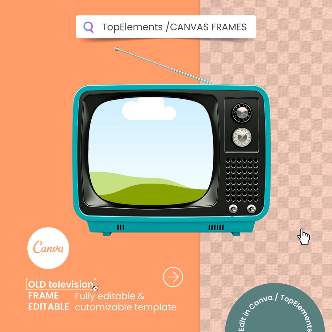 Create Your Own OLD Television Design in CANVA, Drag and Drop Photo ...