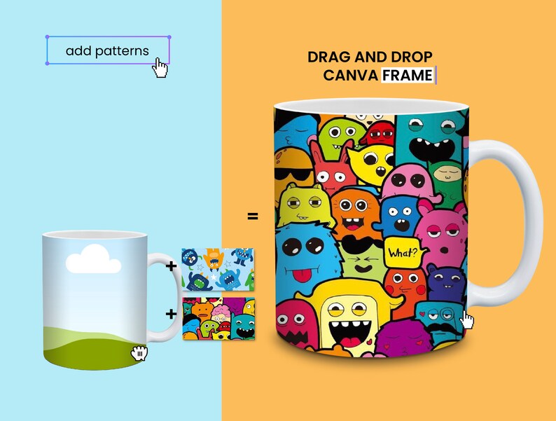 11oz Coffee Mug Mockup Template for Canva - Drag and Drop, Editable Mug ...