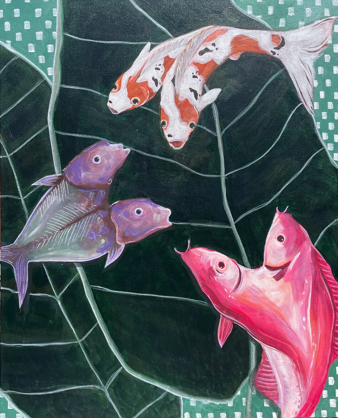 Two Headed Fish 8x10 Glossy Photo Print of Acrylic Abstract Painting - Etsy